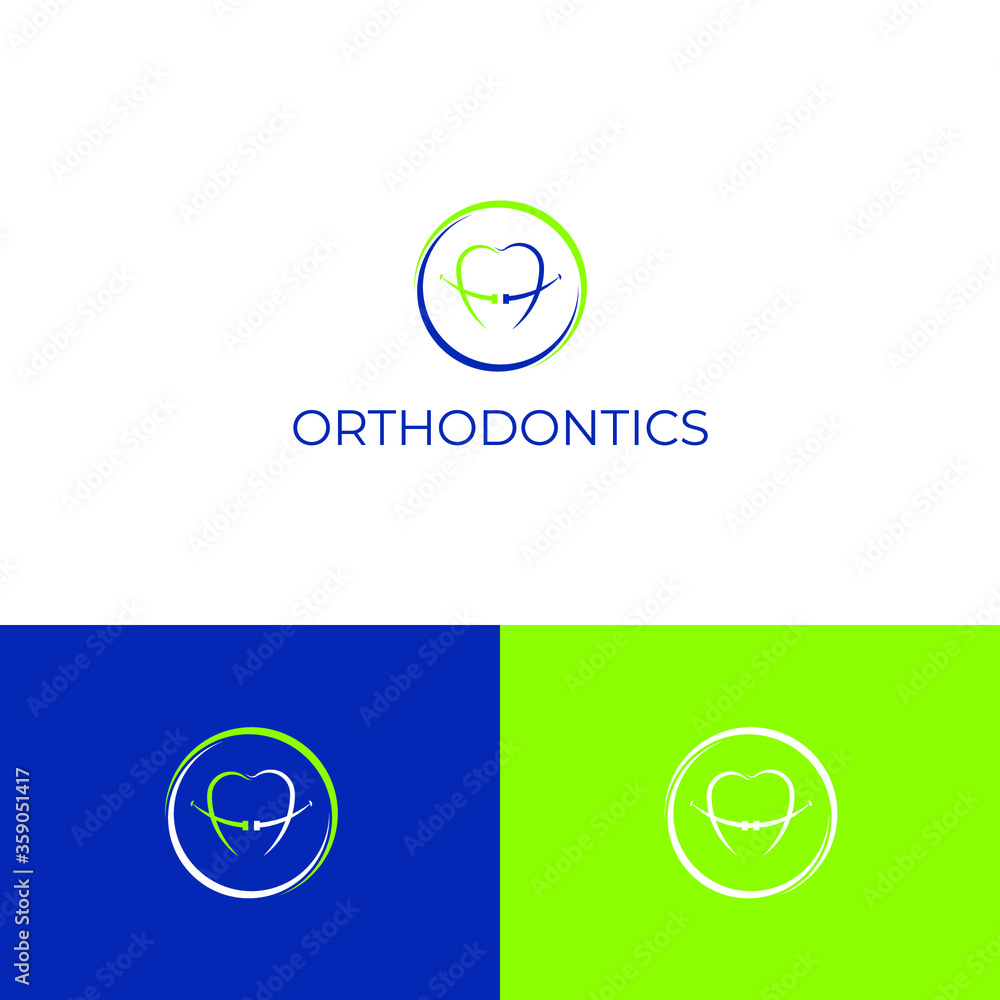 Dental logo, Orthodontics logo icon vector Stock Vector | Adobe Stock