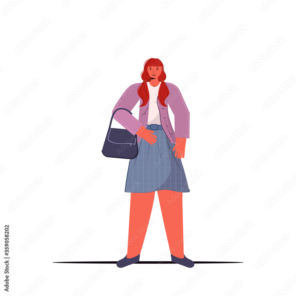 model fashion woman posing in casual trendy clothes female cartoon ...