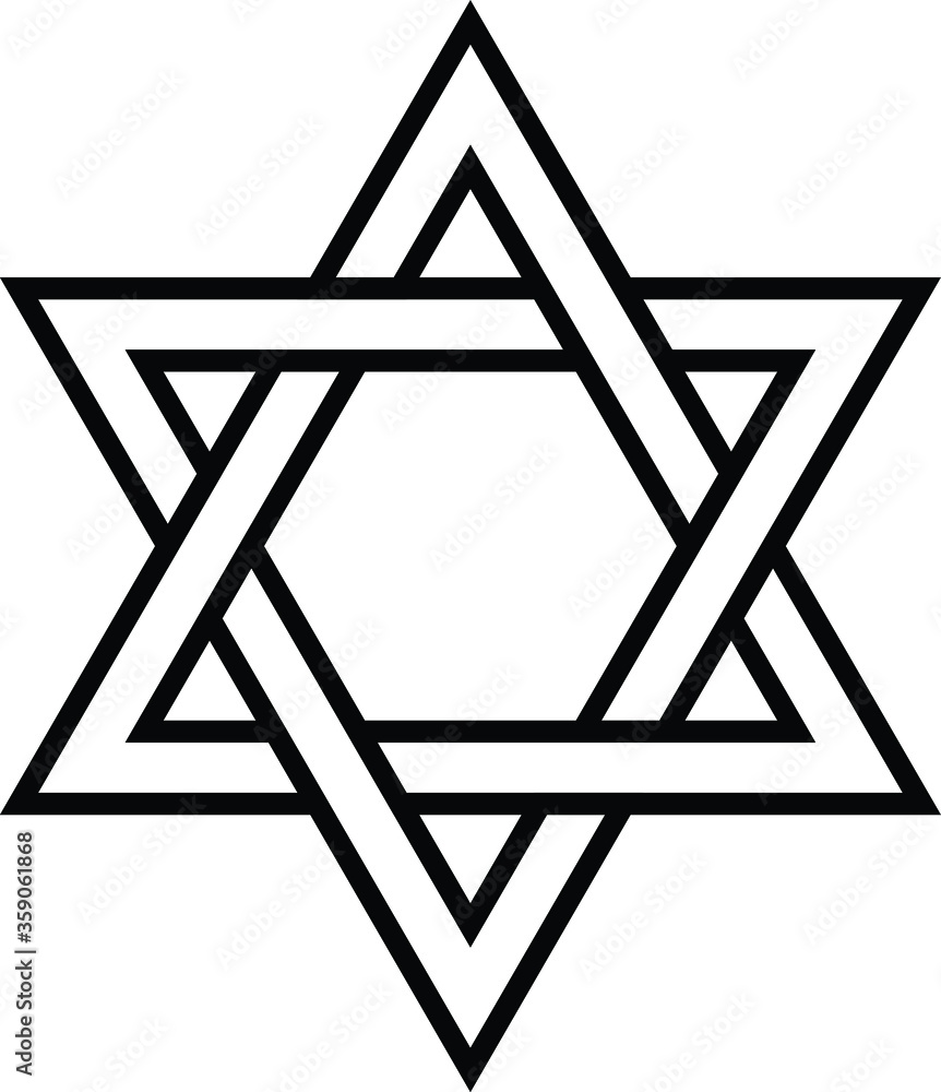 Jewish Star of David icon Jewish tradition biblical symbol isolated ...
