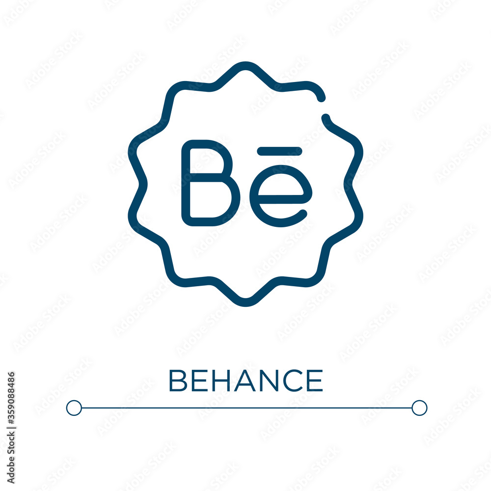 Behance icon. Linear vector illustration. Outline behance icon vector ...