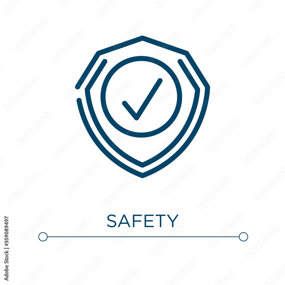 Safety icon. Linear vector illustration. Outline safety icon vector ...