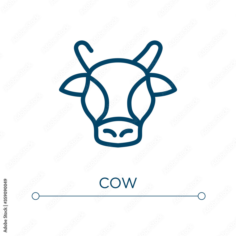 Cow icon. Linear vector illustration. Outline cow icon vector. Thin ...