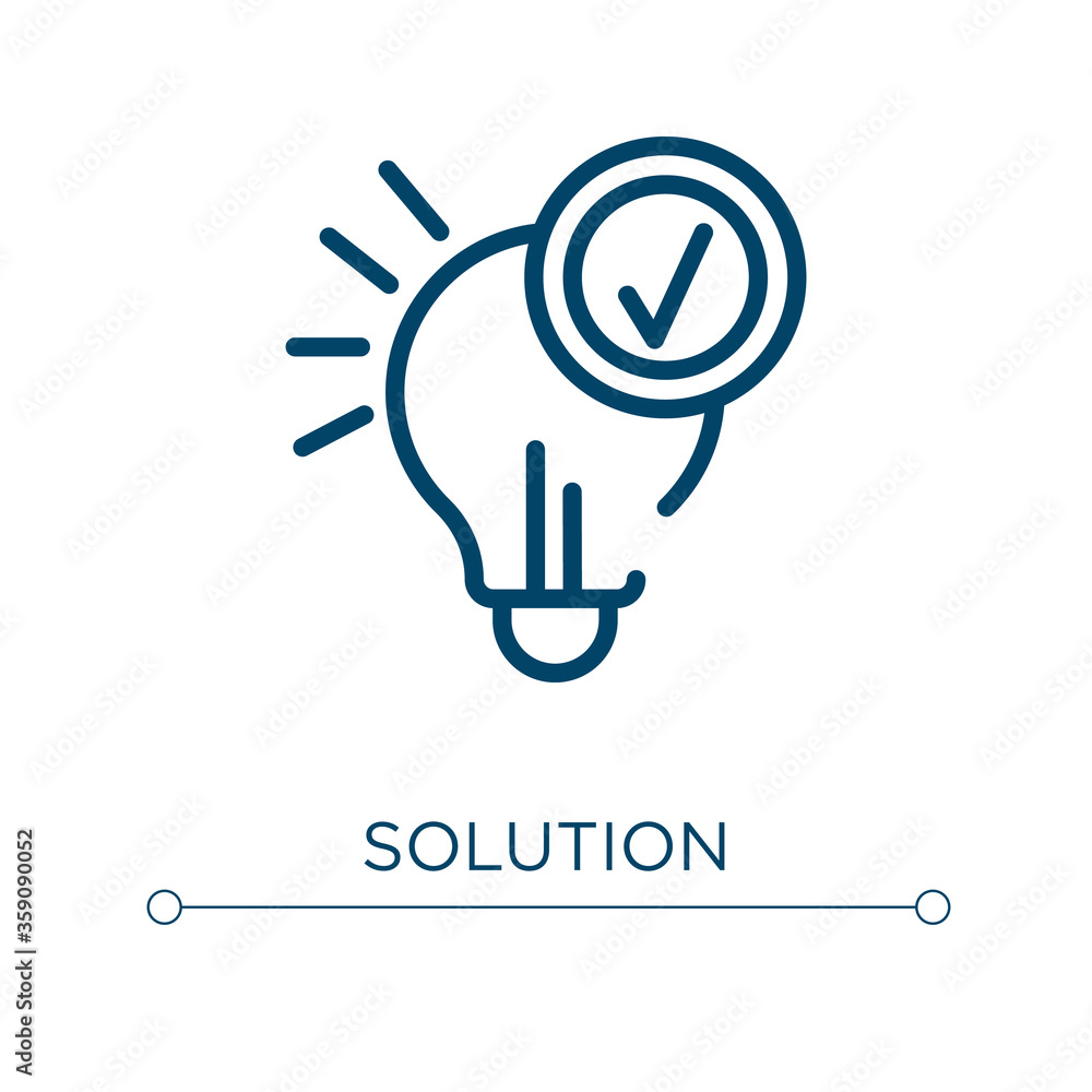 Solution icon. Linear vector illustration. Outline solution icon vector ...