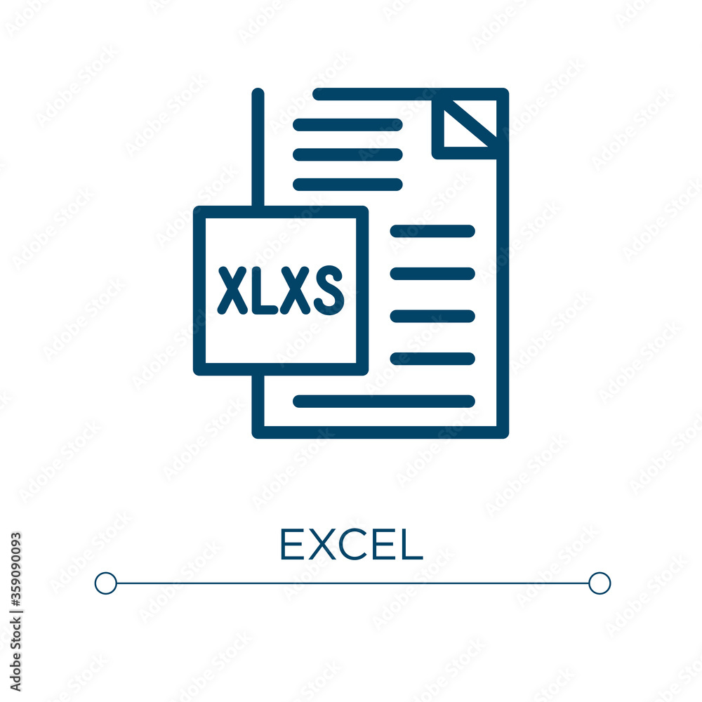 Excel icon. Linear vector illustration. Outline excel icon vector. Thin ...