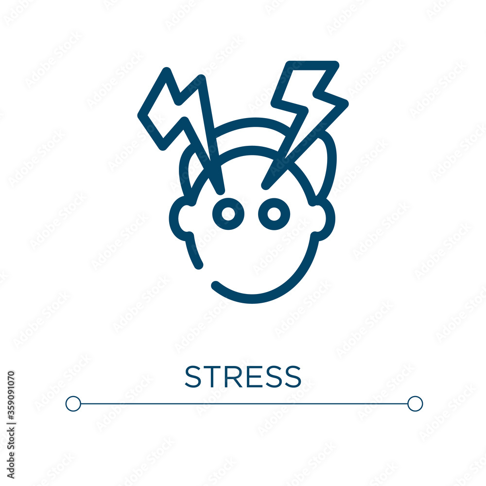 Stress icon. Linear vector illustration. Outline stress icon vector ...