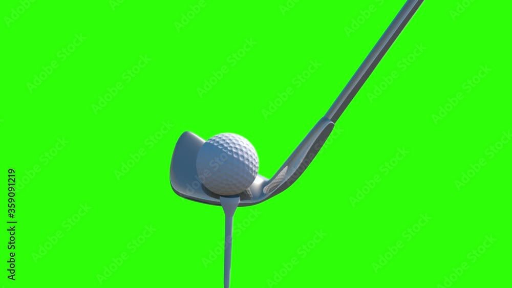 Slow Motion Golf strike. Golf ball animation. Green screen Stock Video ...