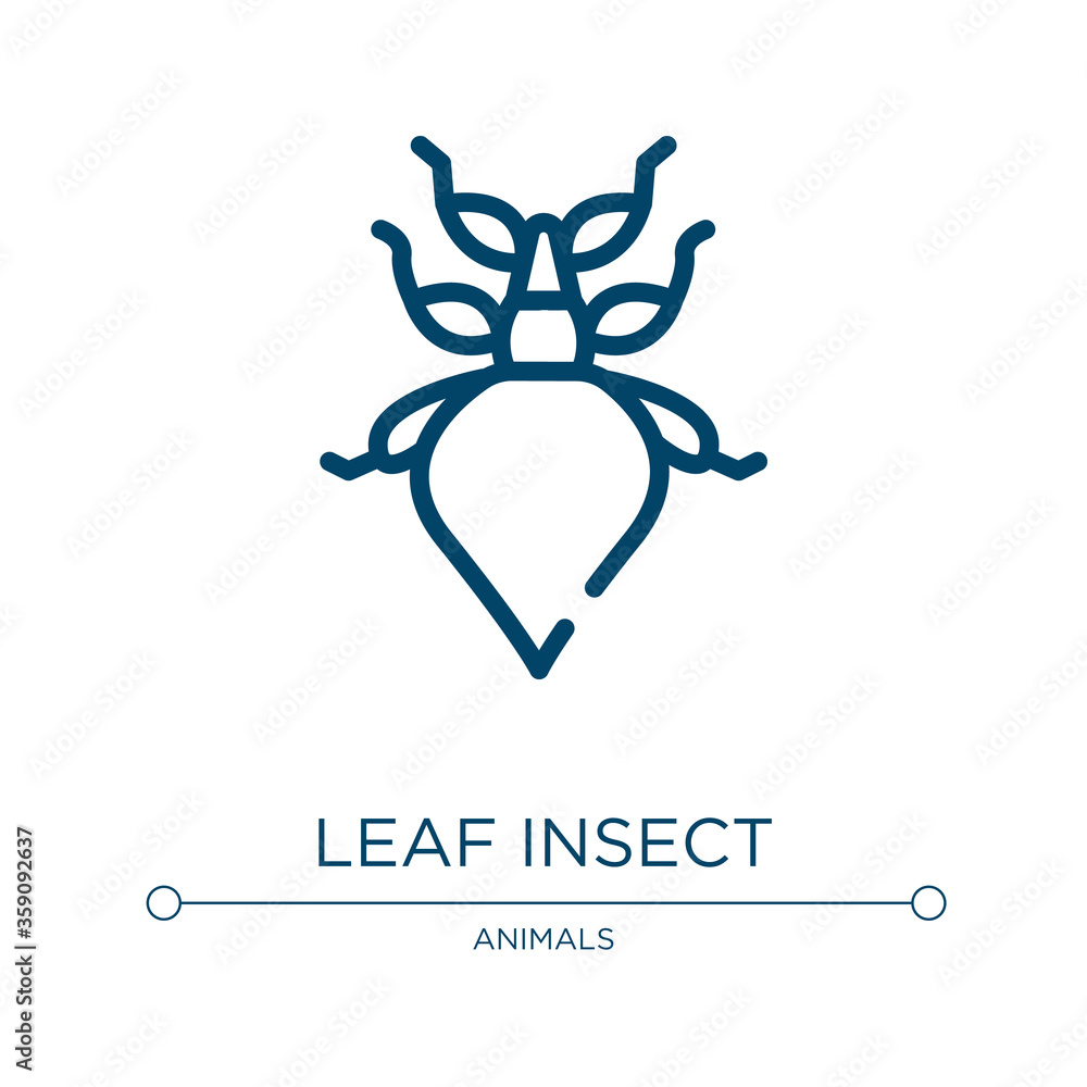 Leaf insect icon. Linear vector illustration from insects collection ...