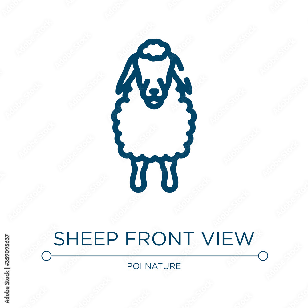 Sheep front view icon. Linear vector illustration from sheeps ...