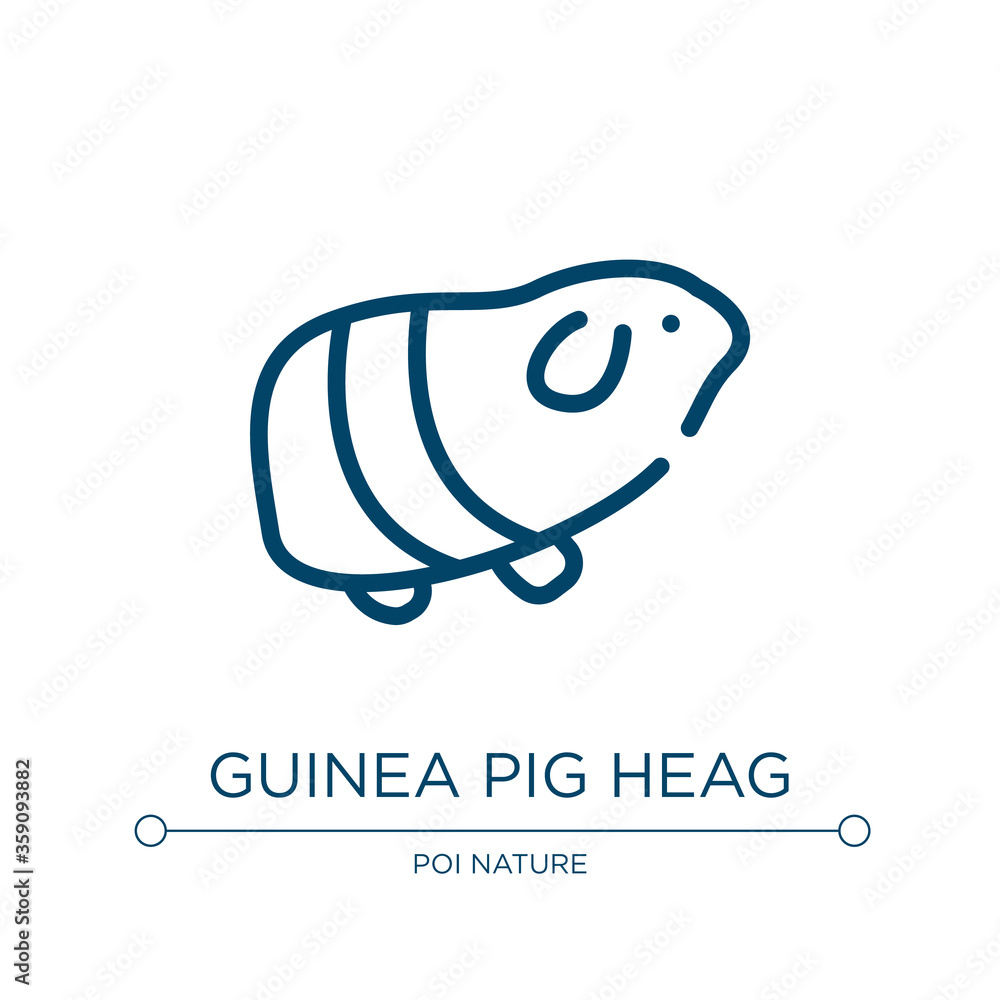 Vetor de Guinea pig heag icon. Linear vector illustration from fauna ...