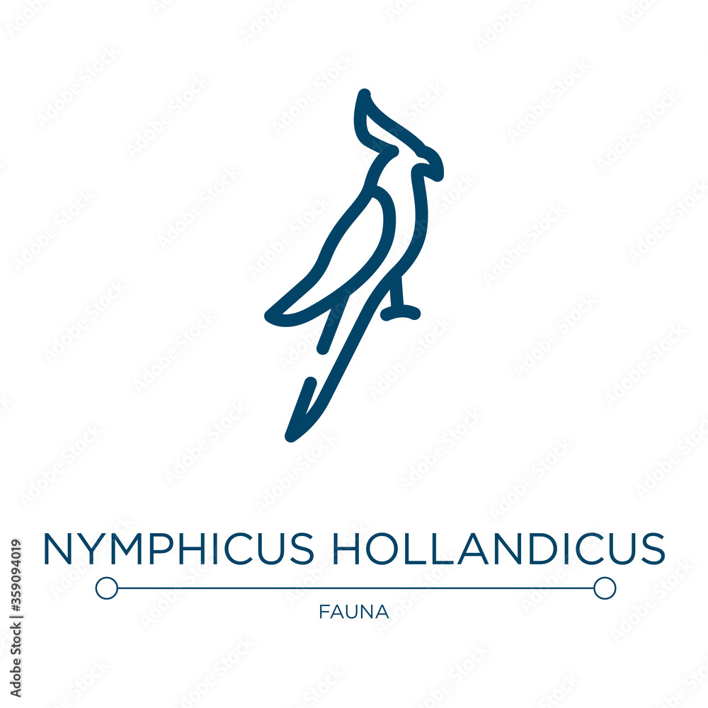 Nymphicus hollandicus icon. Linear vector illustration from minimal ...