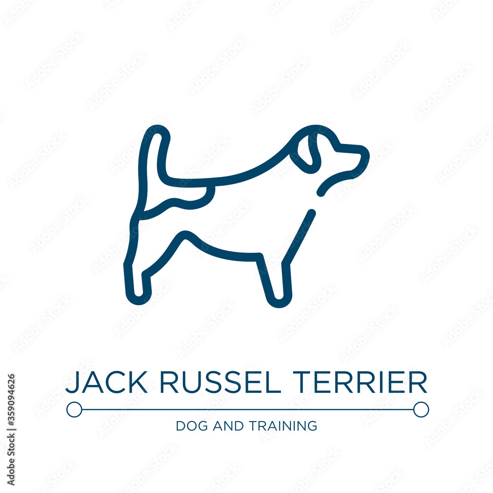 Jack russel terrier icon. Linear vector illustration from dog breeds ...