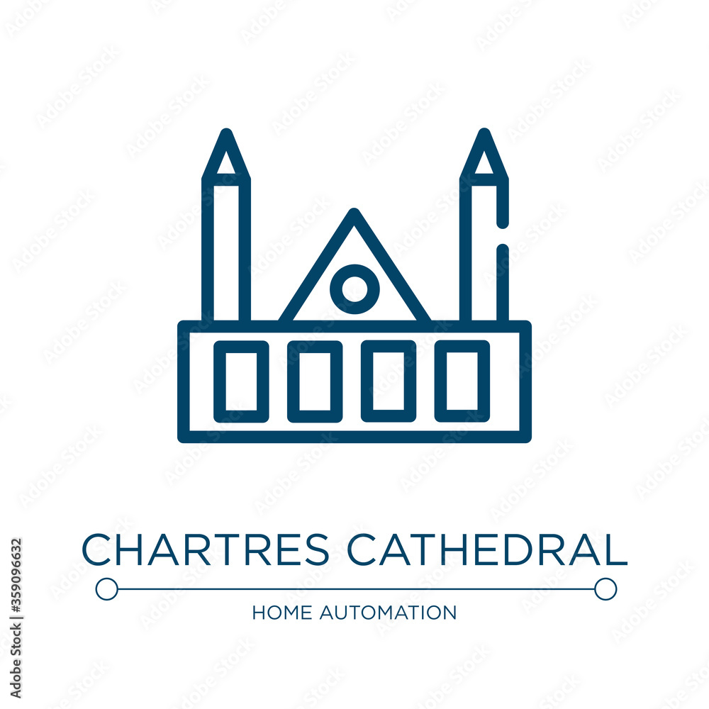 Chartres cathedral icon. Linear vector illustration from linear ...
