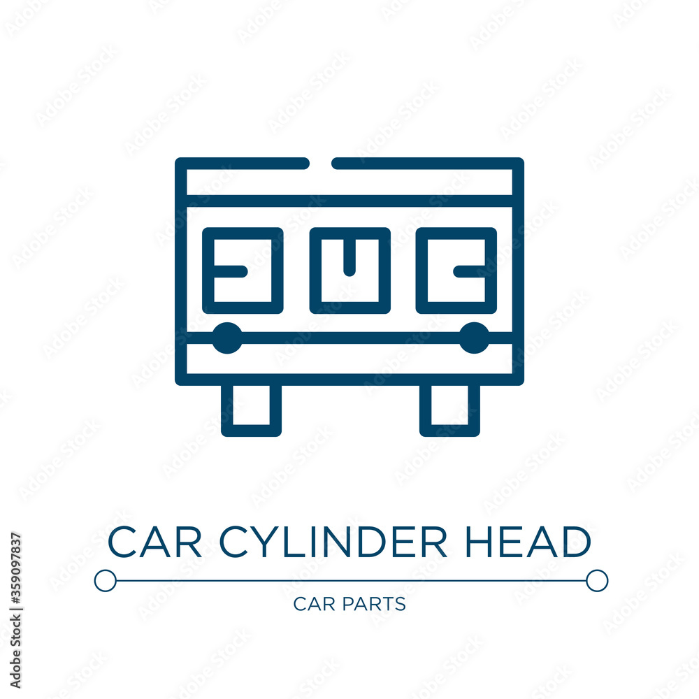 Car cylinder head icon. Linear vector illustration from car parts ...