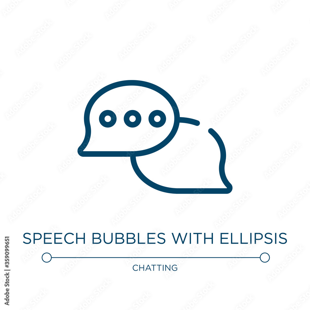 Speech bubbles with ellipsis icon. Linear vector illustration from ...