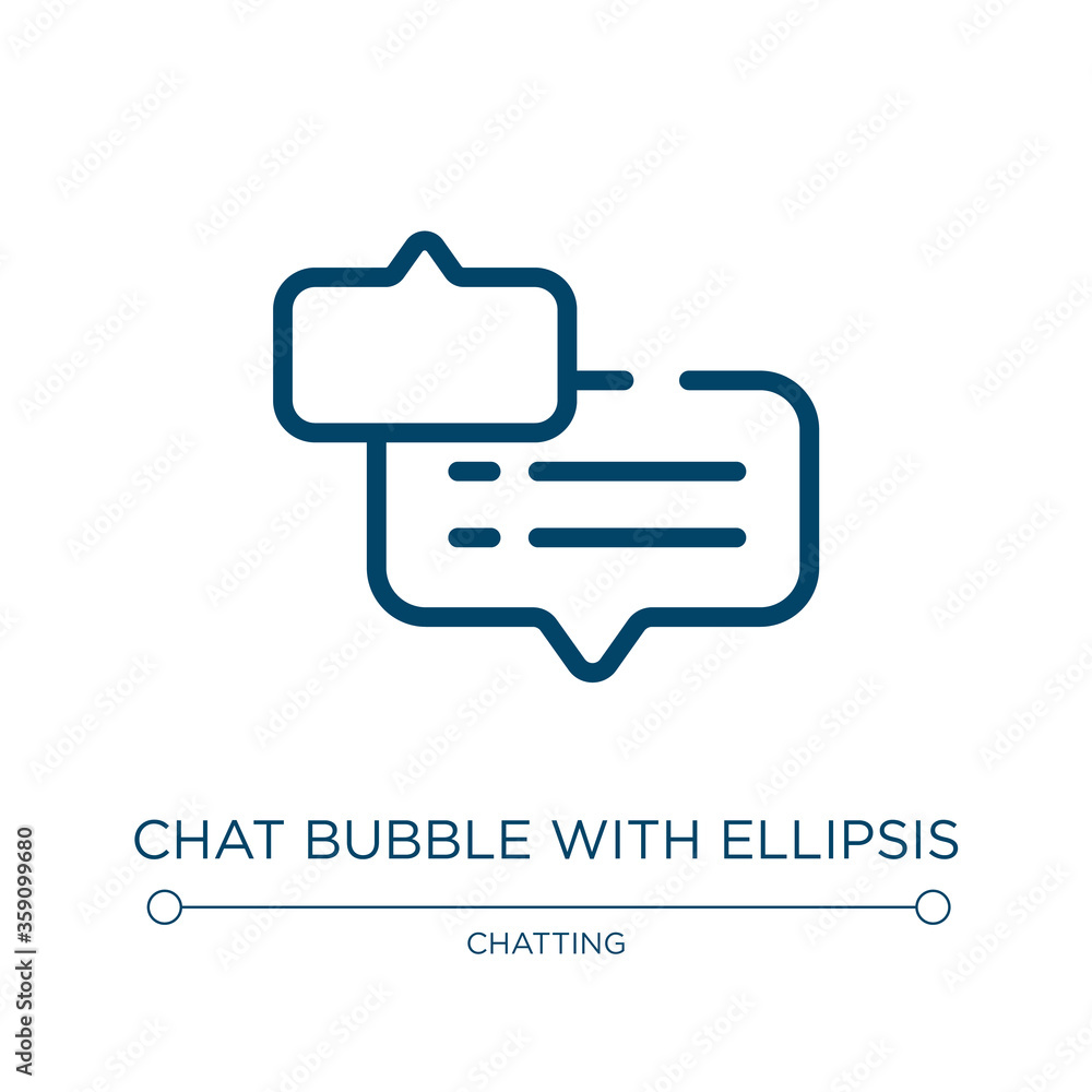 Chat bubble with ellipsis icon. Linear vector illustration from ...