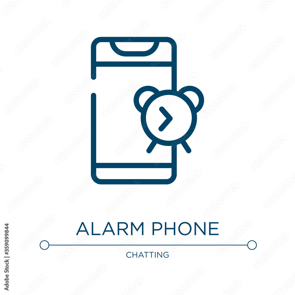 Alarm phone icon. Linear vector illustration from smartphones ...