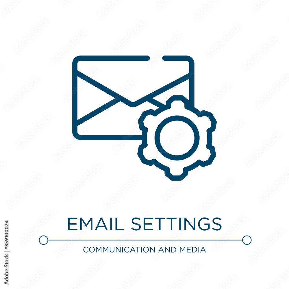 Email settings icon. Linear vector illustration from support collection ...