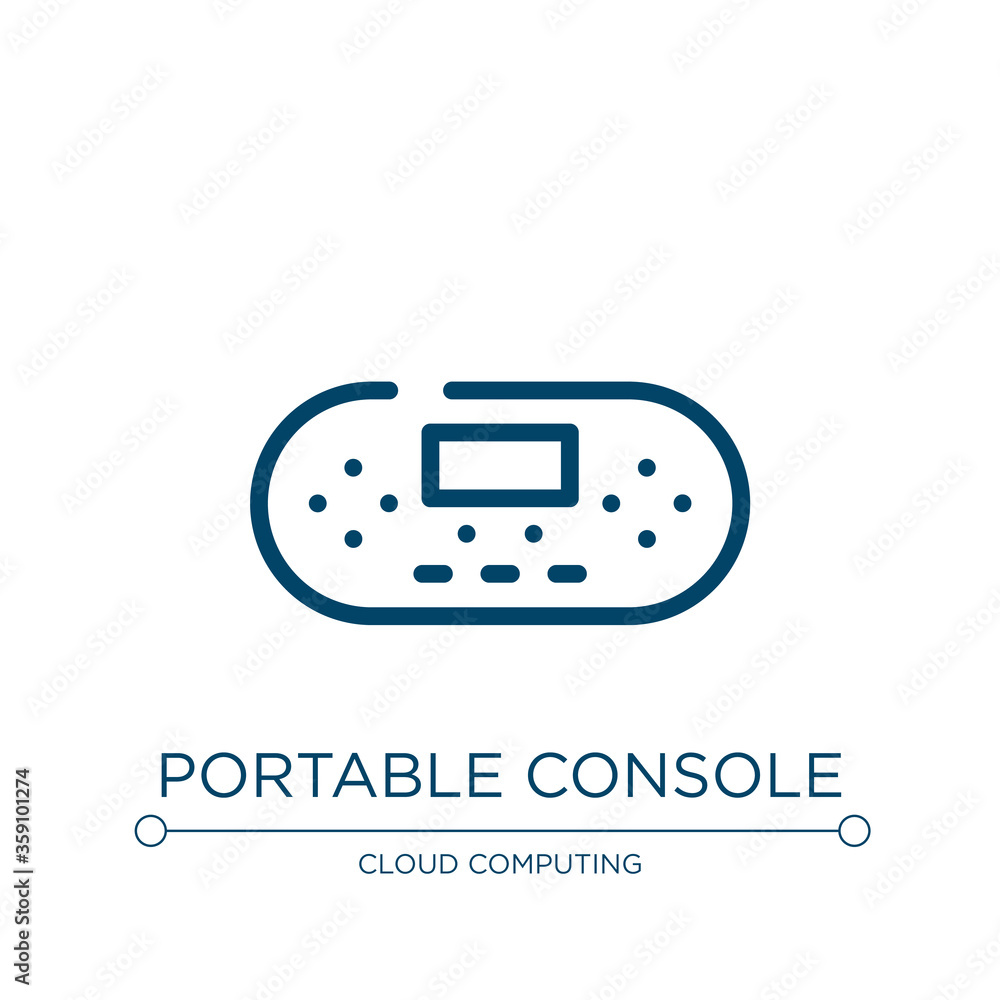 Portable console icon. Linear vector illustration from material devices ...