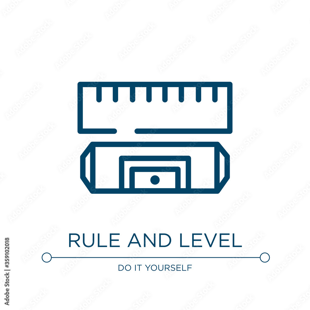 Rule and level icon. Linear vector illustration from do it yourself ...