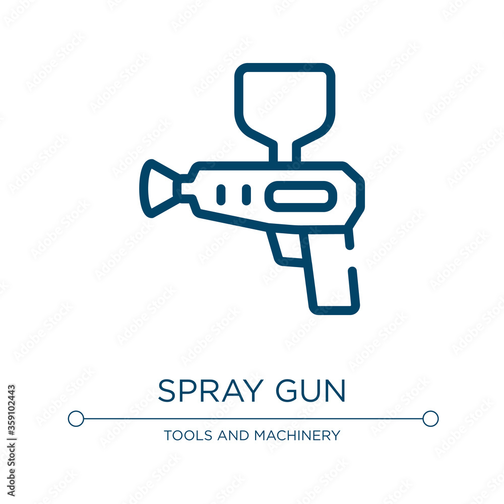 Spray gun icon. Linear vector illustration from construction collection ...