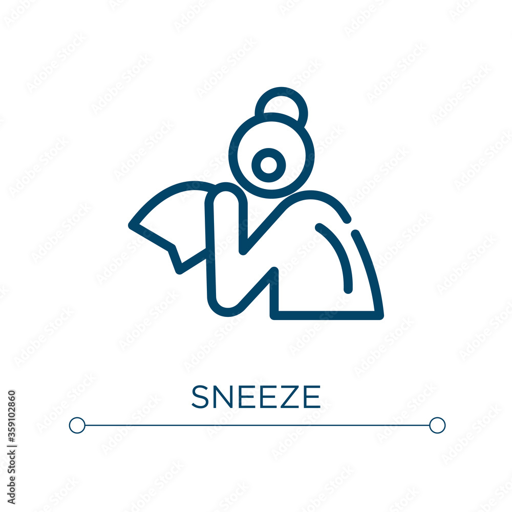 Sneeze icon. Linear vector illustration. Outline sneeze icon vector ...