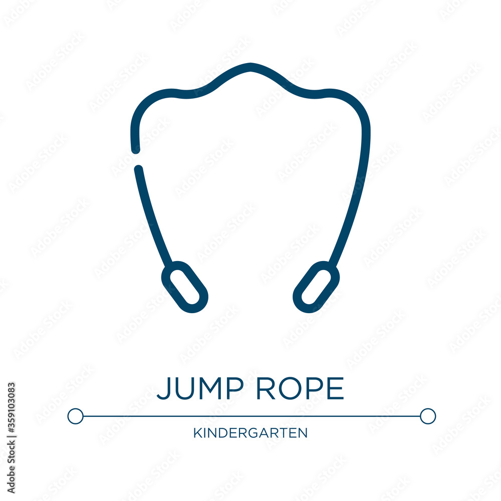 Jump rope icon. Linear vector illustration from kindergarten collection ...