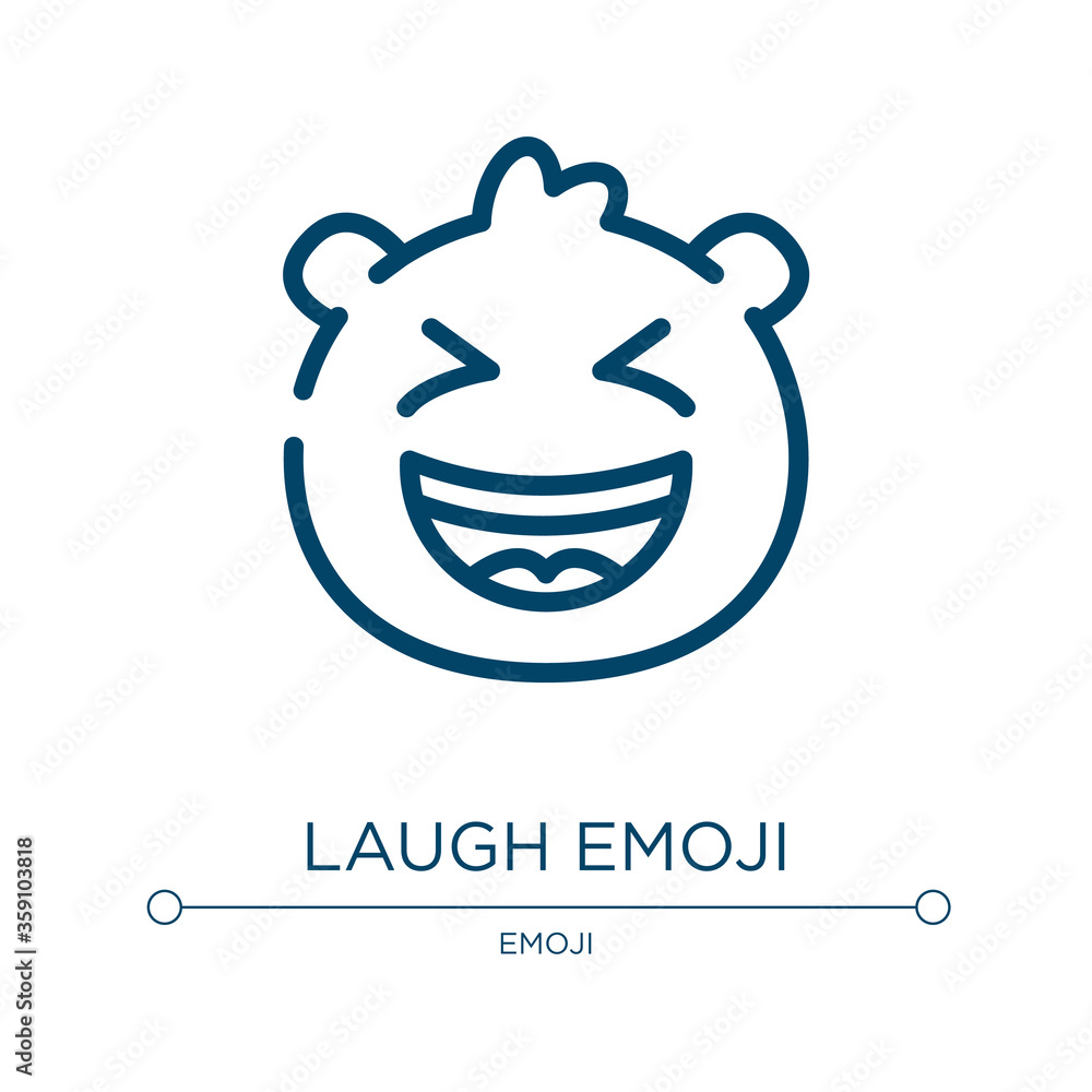 Laugh emoji icon. Linear vector illustration from emoji collection ...