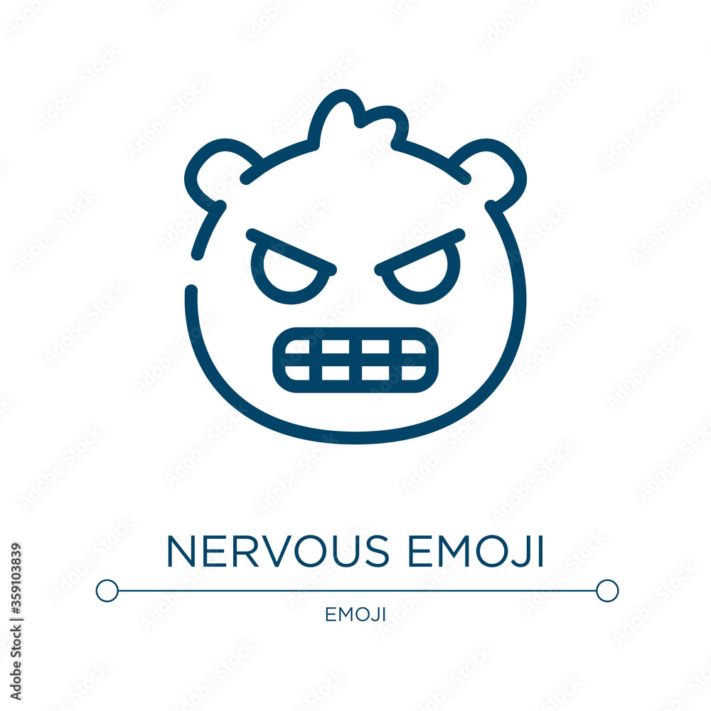 Nervous emoji icon. Linear vector illustration from emoji collection ...