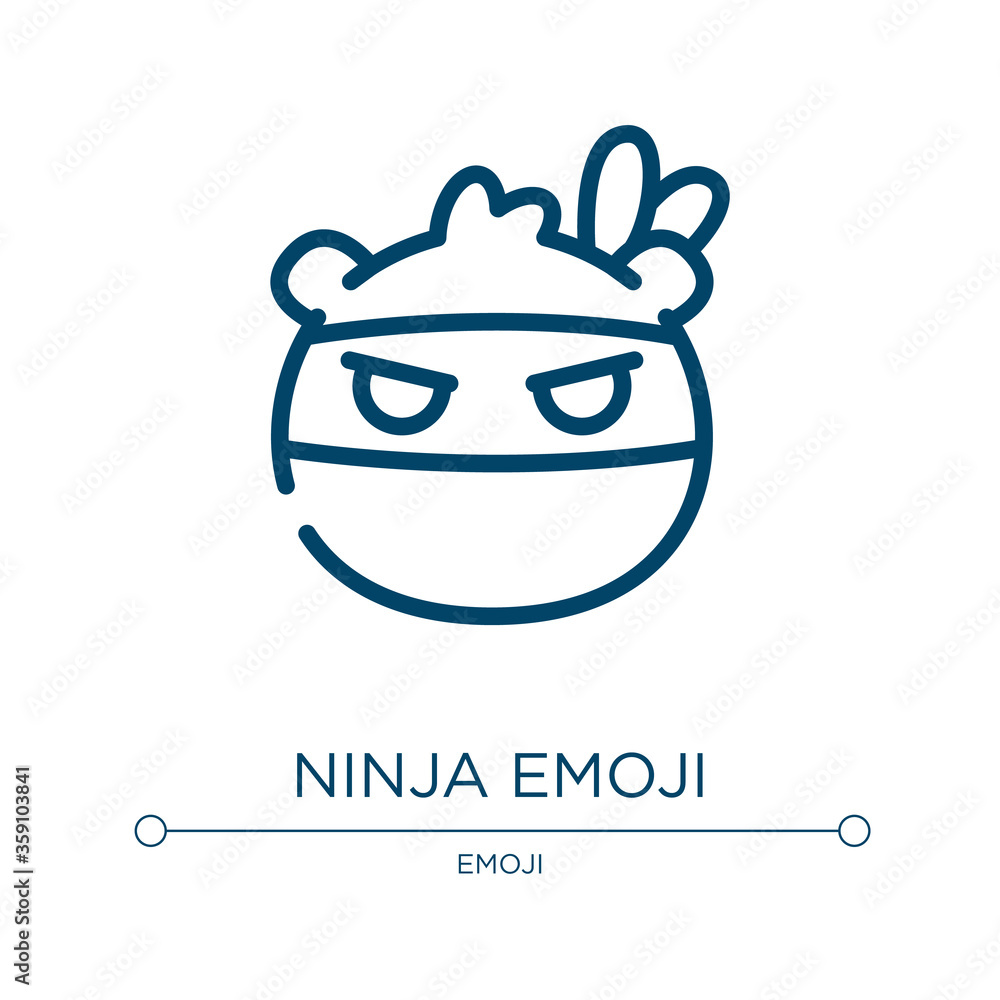 Ninja emoji icon. Linear vector illustration from emoji collection ...