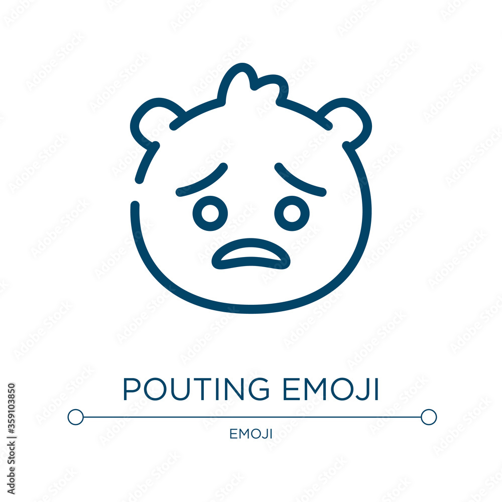Stockvector Pouting emoji icon. Linear vector illustration from emoji ... Stockvector Pouting emoji icon. Linear vector illustration from emoji ...