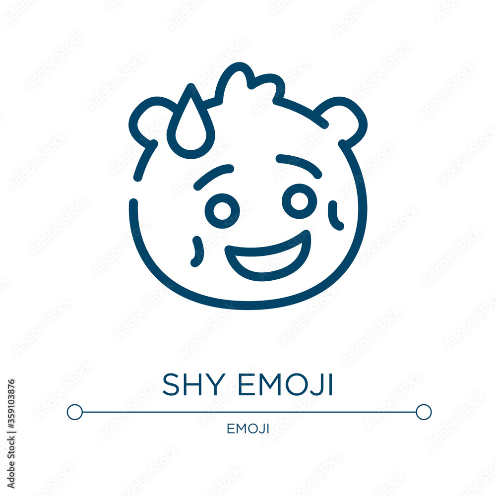 Shy emoji icon. Linear vector illustration from emoji collection ...