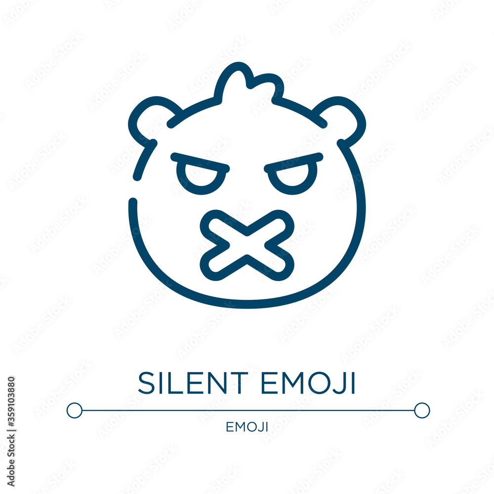 Vetor de Silent emoji icon. Linear vector illustration from emoji ...