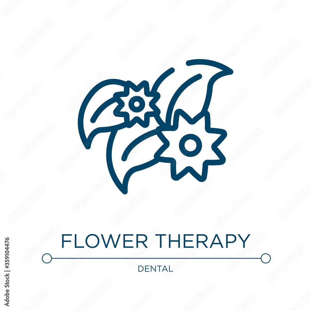 Flower therapy icon. Linear vector illustration from relaxing in a spa ...