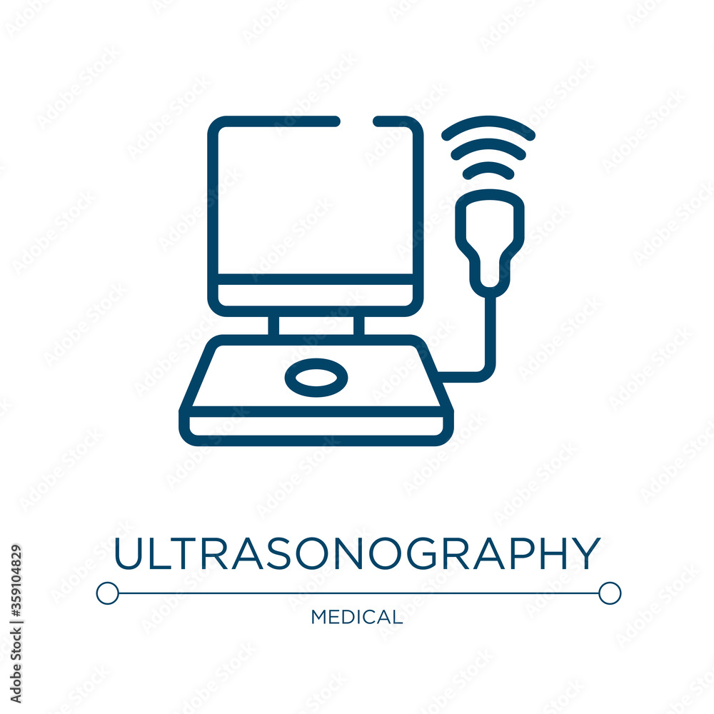 Ultrasonography icon. Linear vector illustration from medical ...
