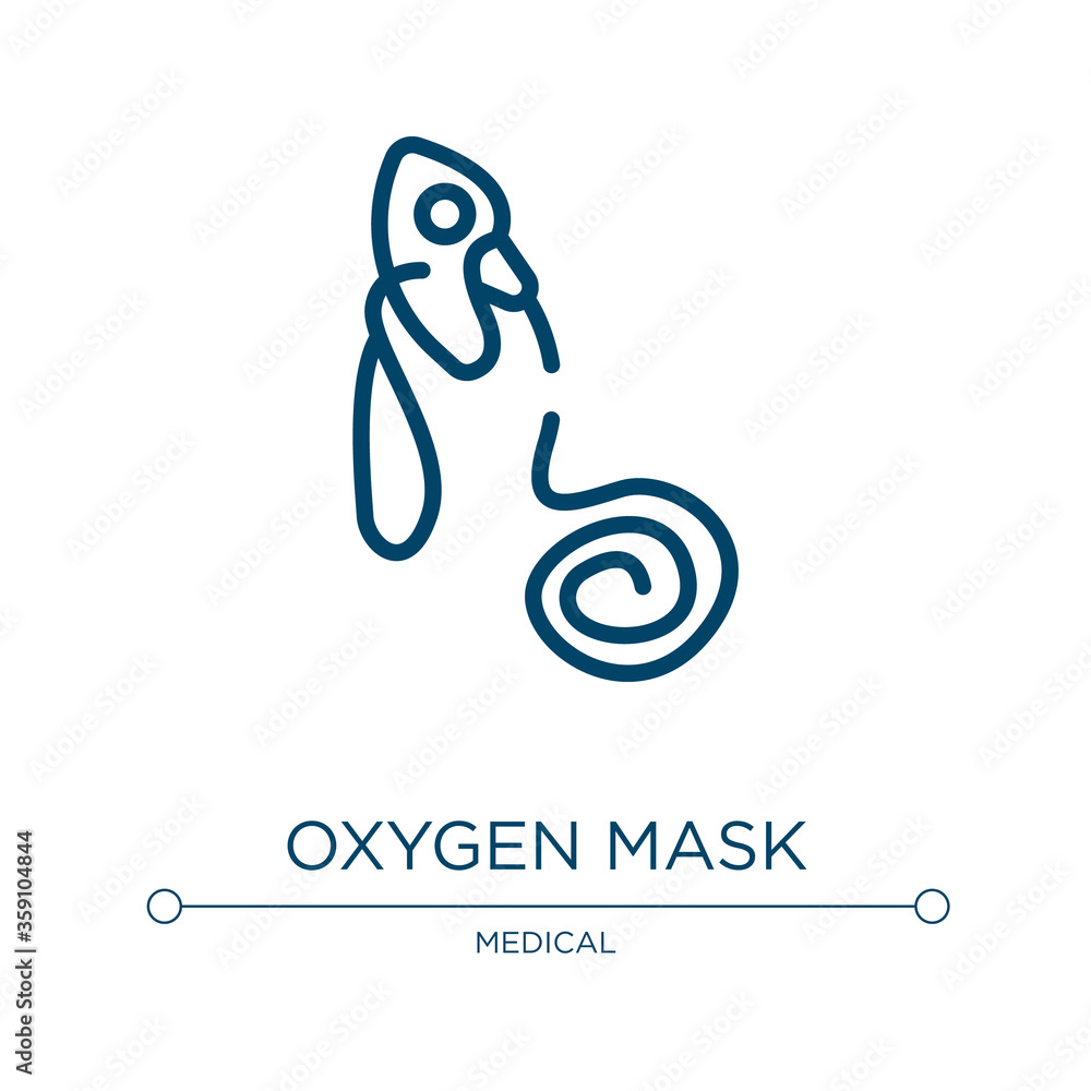 Oxygen mask icon. Linear vector illustration from medical instruments ...