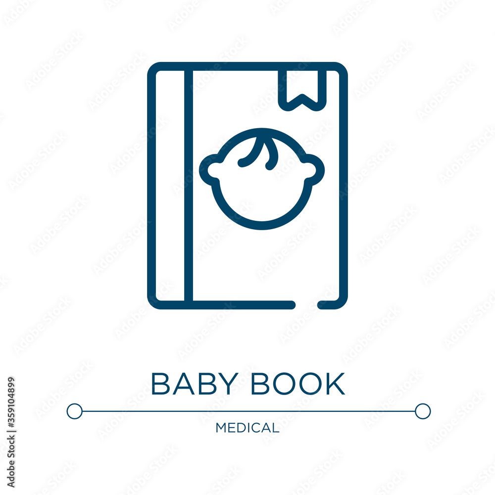 Baby book icon. Linear vector illustration from baby collection ...