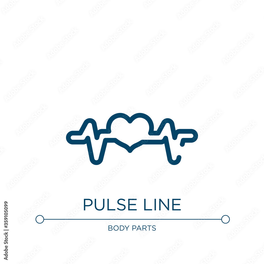 Pulse line icon. Linear vector illustration from medical icons ...