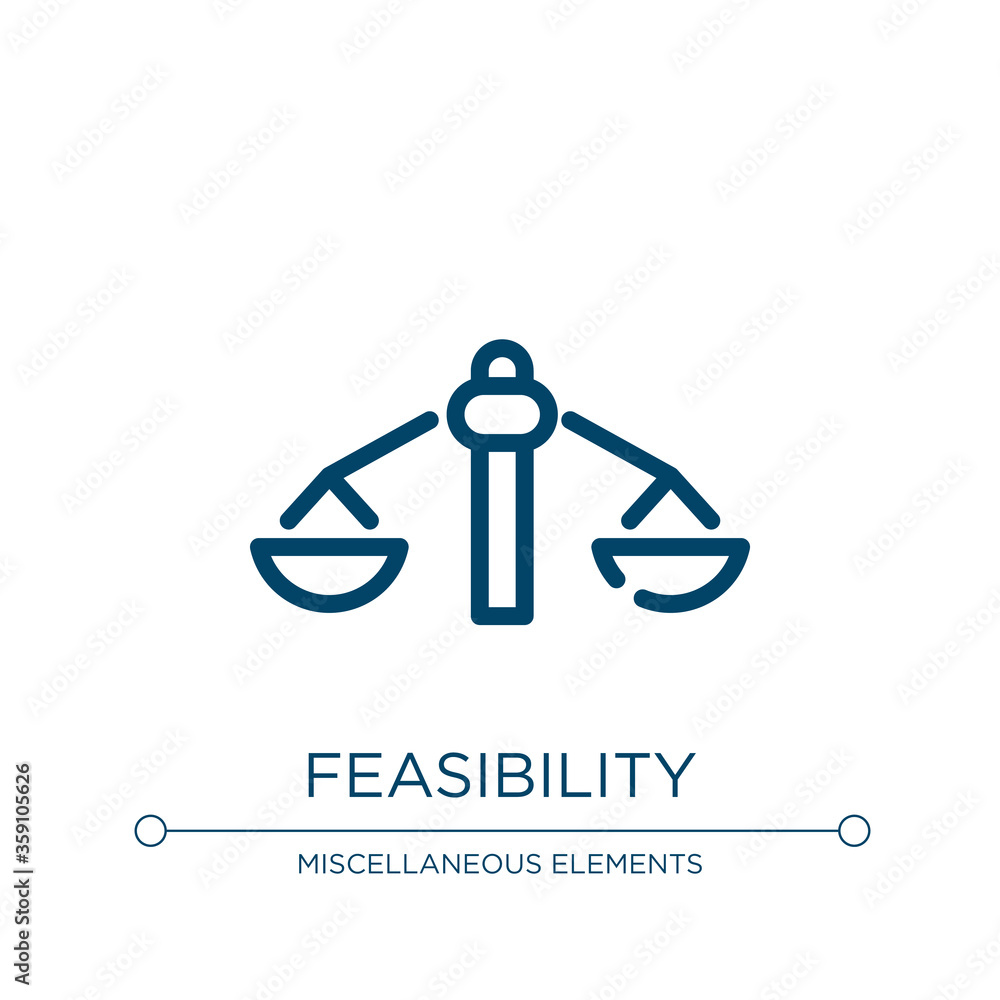 Vecteur Stock Feasibility icon. Linear vector illustration from product ...