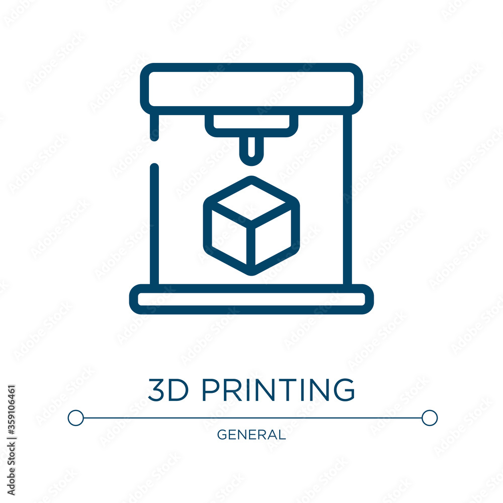 3d printing icon. Linear vector illustration from general collection ...