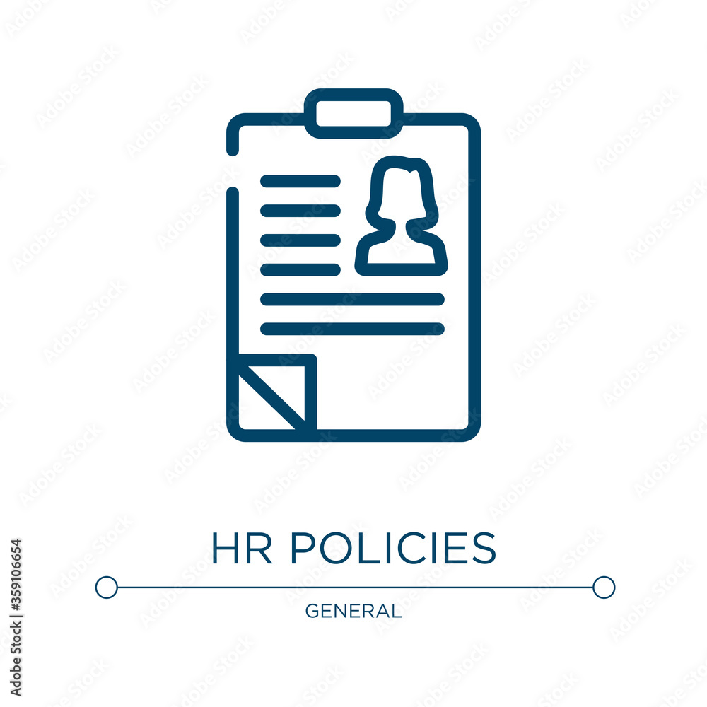 Hr policies icon. Linear vector illustration from general collection ...