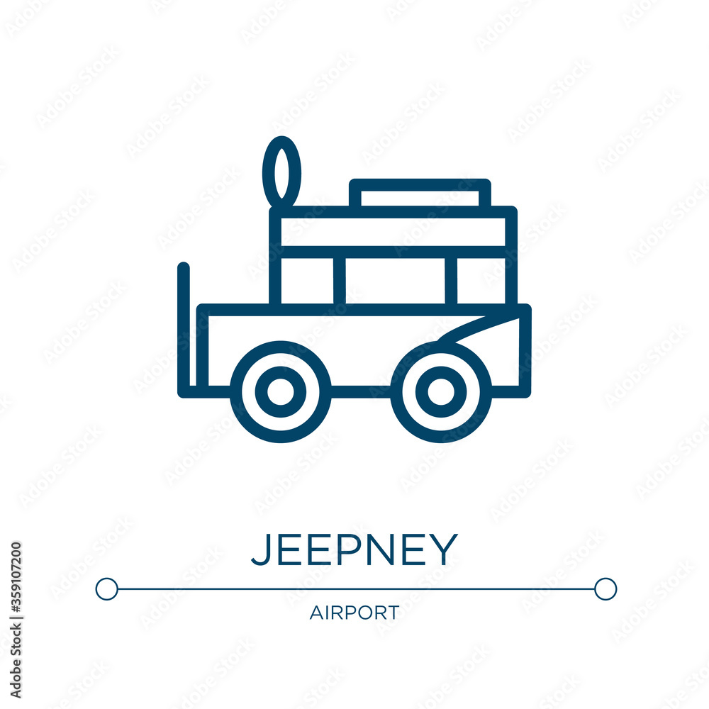 Jeepney icon. Linear vector illustration from taxi service collection ...