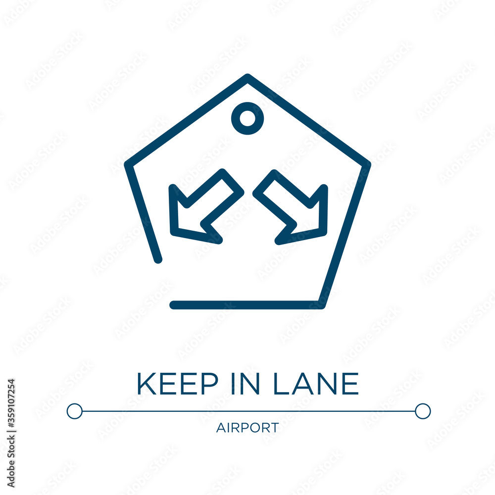 Keep in lane icon. Linear vector illustration from us road signs ...