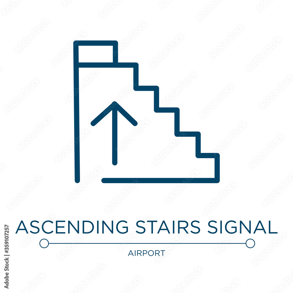 Ascending stairs signal icon. Linear vector illustration from signals ...