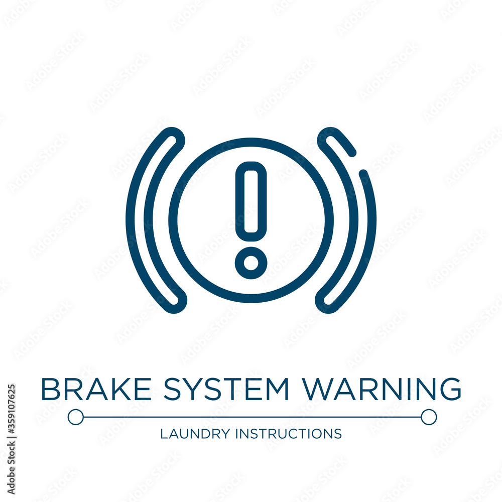 Brake system warning icon. Linear vector illustration from car ...