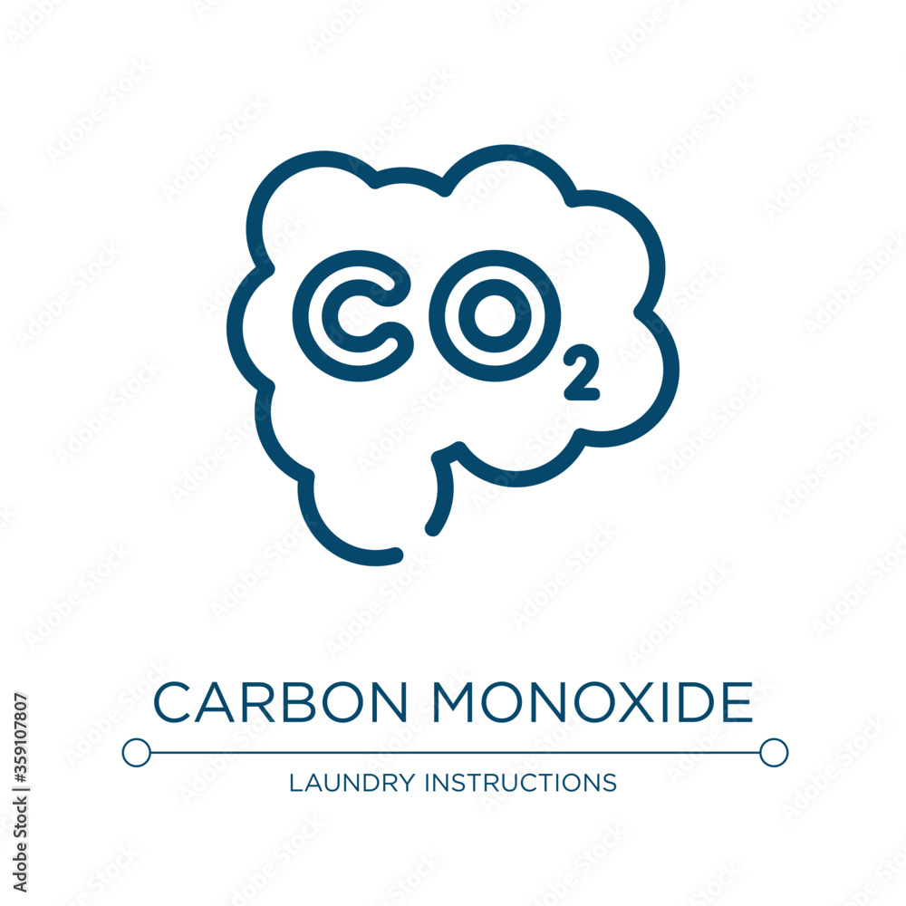 Carbon monoxide icon. Linear vector illustration from safety collection. Outline carbon monoxide ...