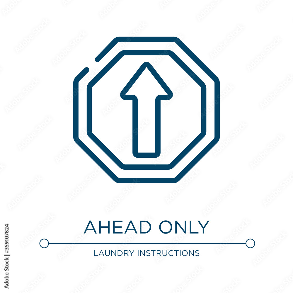Ahead only icon. Linear vector illustration from traffic signs ...