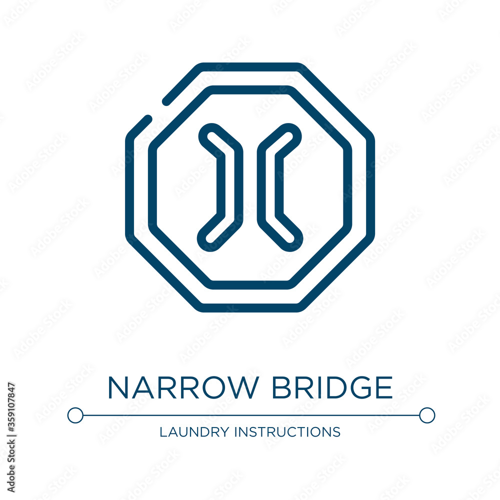 Narrow bridge icon. Linear vector illustration from traffic signs ...