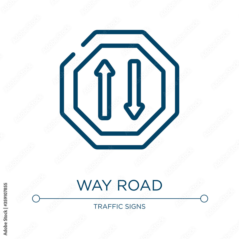 Way road icon. Linear vector illustration from traffic signs collection ...