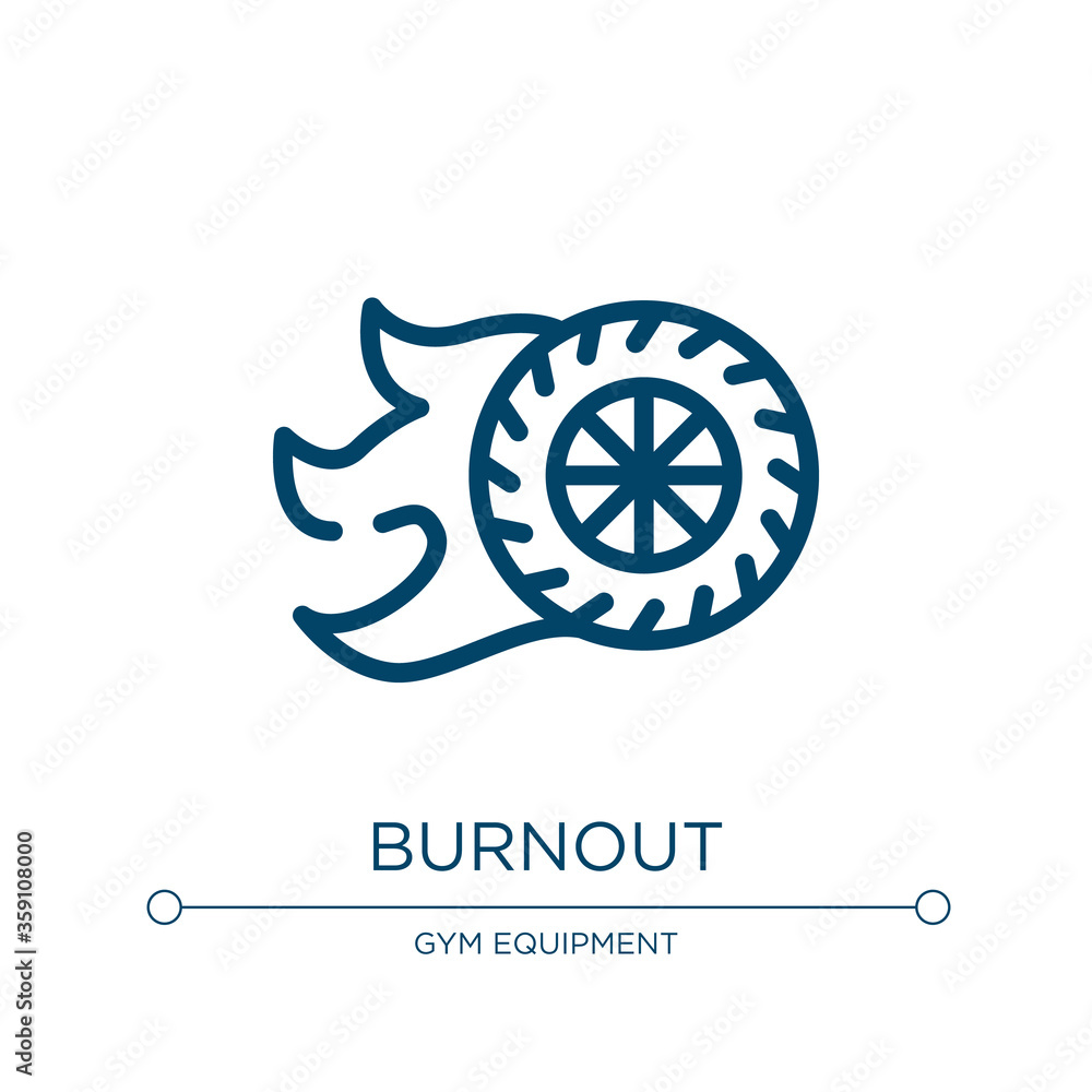 Burnout icon. Linear vector illustration from racing collection ...