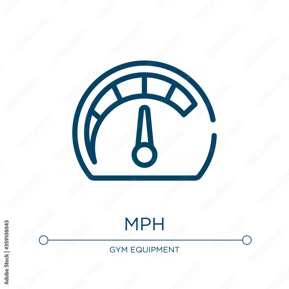 Mph icon. Linear vector illustration from racing collection. Outline ...